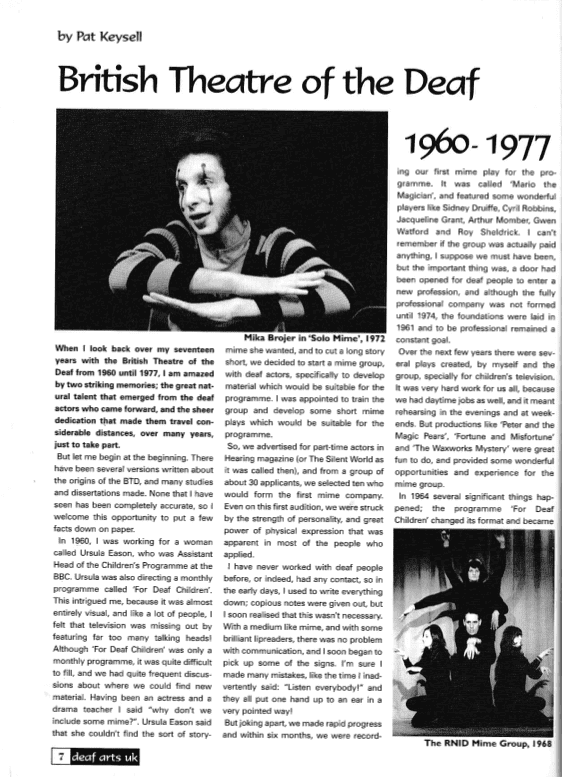 Deaf Drama Group - Documents - Jewish Deaf History London