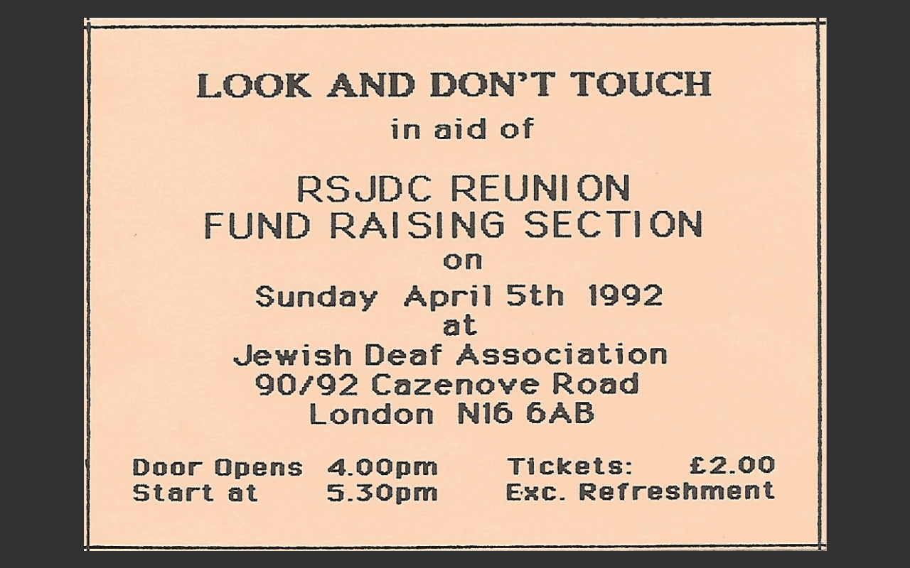 1992 Reunion - Jewish Deaf History London